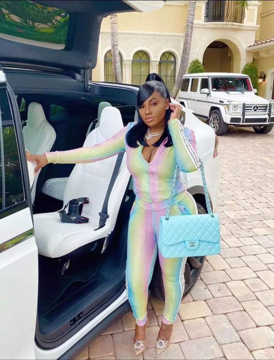 Multi-Colored Women's Tracksuit – 3BG Inc